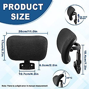 Adjustable Headrest for Office Chair, Universal Chair Head Neck Support Cushion Attachment Elastic Sponge Nylon Frame Head Rest Detachable Upholstered for Ergonomic Chair,Headrest Only (Black3.0)