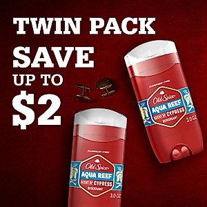 Old Spice Aluminum Free Deodorant for Men, 24/7 Odor Protection, Red Zone Collection, Aqua Reef with Cypress Scent, 3 oz (Pack of 2)