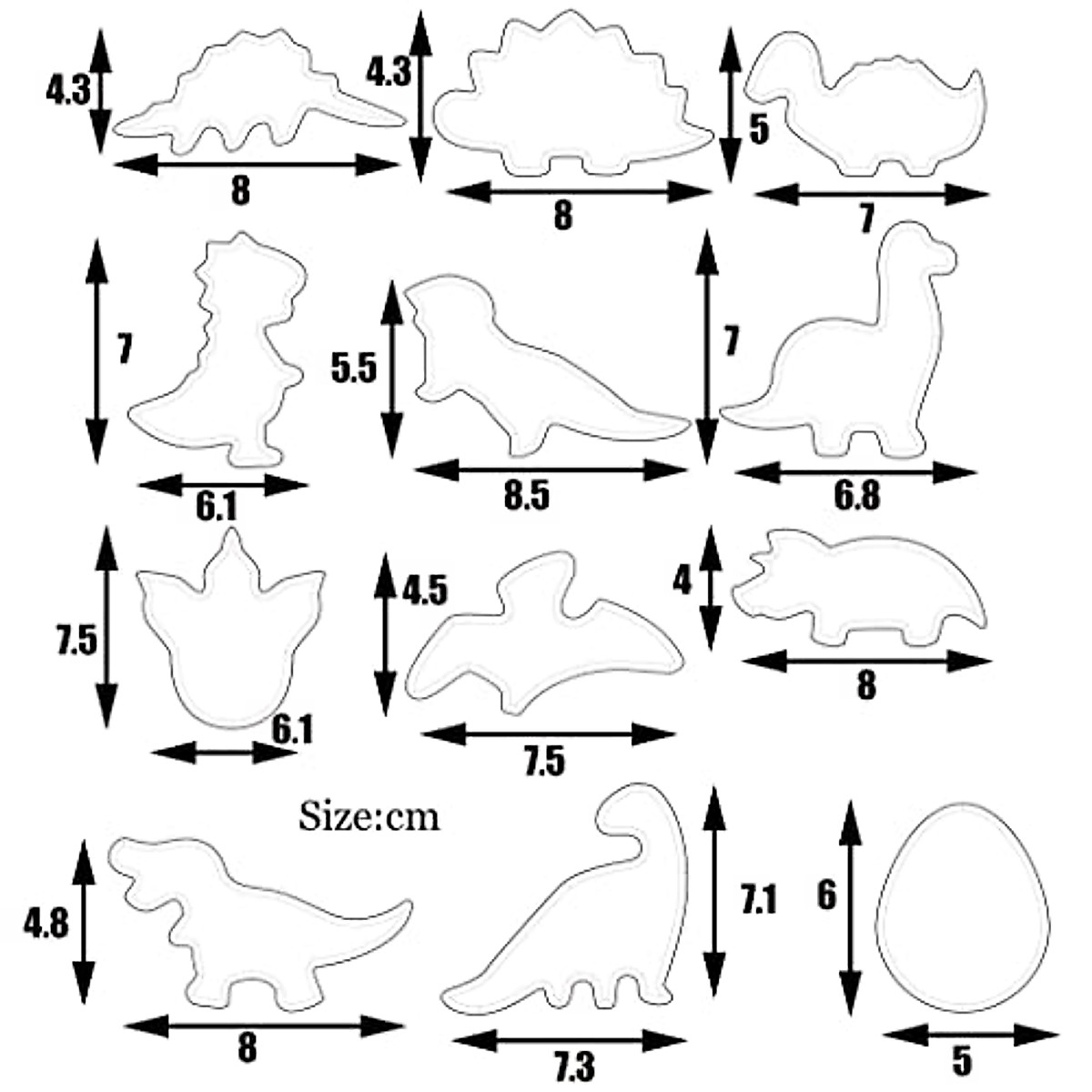 MrCookie New Dinosaur Cookie Cutters Set,Mini Small Sizes,24pcs Biscuit Molds for Kids,Cookie Molds for Baking, DIY, Kitchen, Cake, Kid's Dinosaur Party.