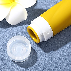 Gemice Travel Bottles for Toiletries, 3oz Tsa Approved Travel Size Containers BPA Free Leak Proof Travel Tubes Refillable Liquid Travel Accessories with Clear Toiletry Bag (4 Pack)