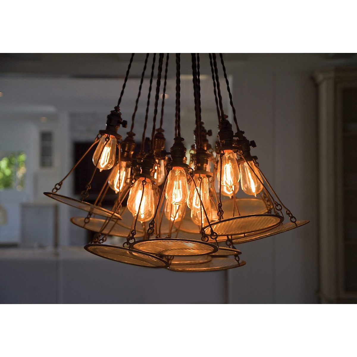 Moonrock & Co. Vintage Edison Light Bulbs - 60W Old Fashion Squirrel Cage Filament - 120 Volts - 230 Lumens - ST58 Teardrop - Dimmable Antique Amber Lighting - Warranty Included