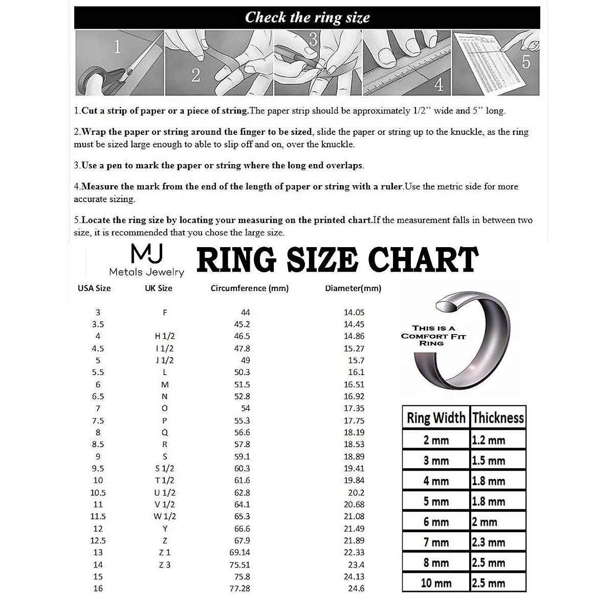 MJ Metals Jewelry Custom Engraving 7mm Polished Tungsten Carbide Mirror Finished Wedding Band COMFORT FIT Ring Size 15