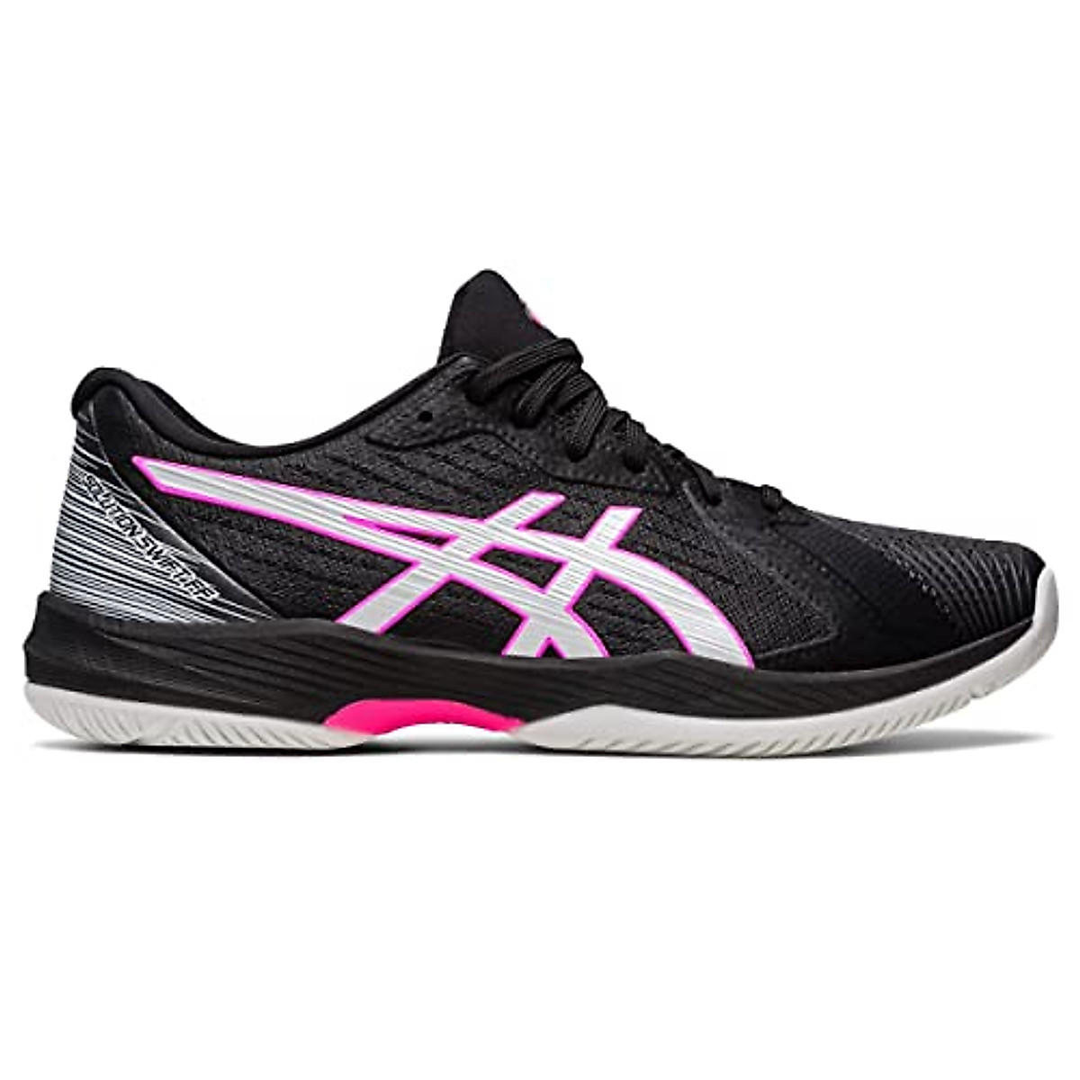 ASICS Men's Solution Swift FlyteFoam Tennis Shoes, 10, Black/HOT Pink