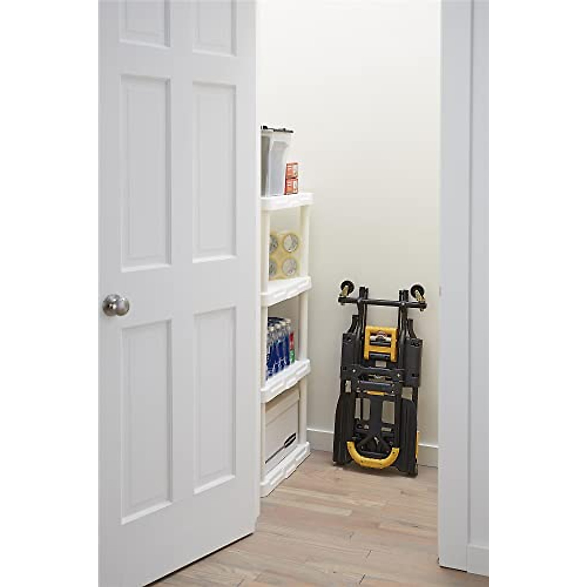 COSCO 12225YGB1E 2-in-1 Folding Hand Truck, 300 lb. Capacity, Multi-Position with Extendable Handle, Black/Yellow