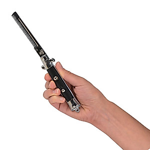 Rhode Island Novelty 9 Inch Stainless Steel Switch-Blade Folding Pocket Comb, One Piece