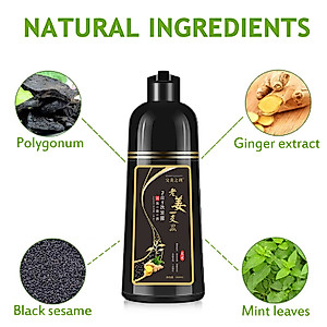 GURKOOYD Natural Hair Color Shampoo - Instant Gray Hair Coverage in Minutes - 3 in 1 Dye Shampoo for Women