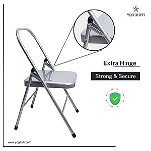 YOGIKUTI Yoga Chair, Metal Yoga Chair, Iyengar Yoga Chair, Yoga Chair, Chair for Yoga, Backless Yoga Chair, (Standard)