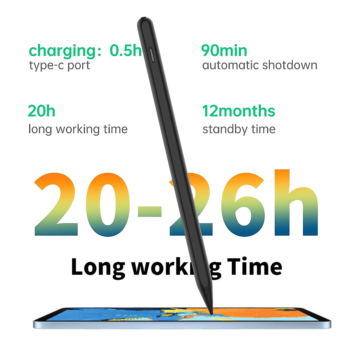 Stylus Pen for Apple iPad Pro 2024 13/12.9/11-inch, iPad Air M2 2024 for 13/11-inch, iPad Pro Pencil 3/4/5/6th Generation, iPad 10th-6th Gen, Compatible (2018-2024) with Fast Charging & Palm Rejection