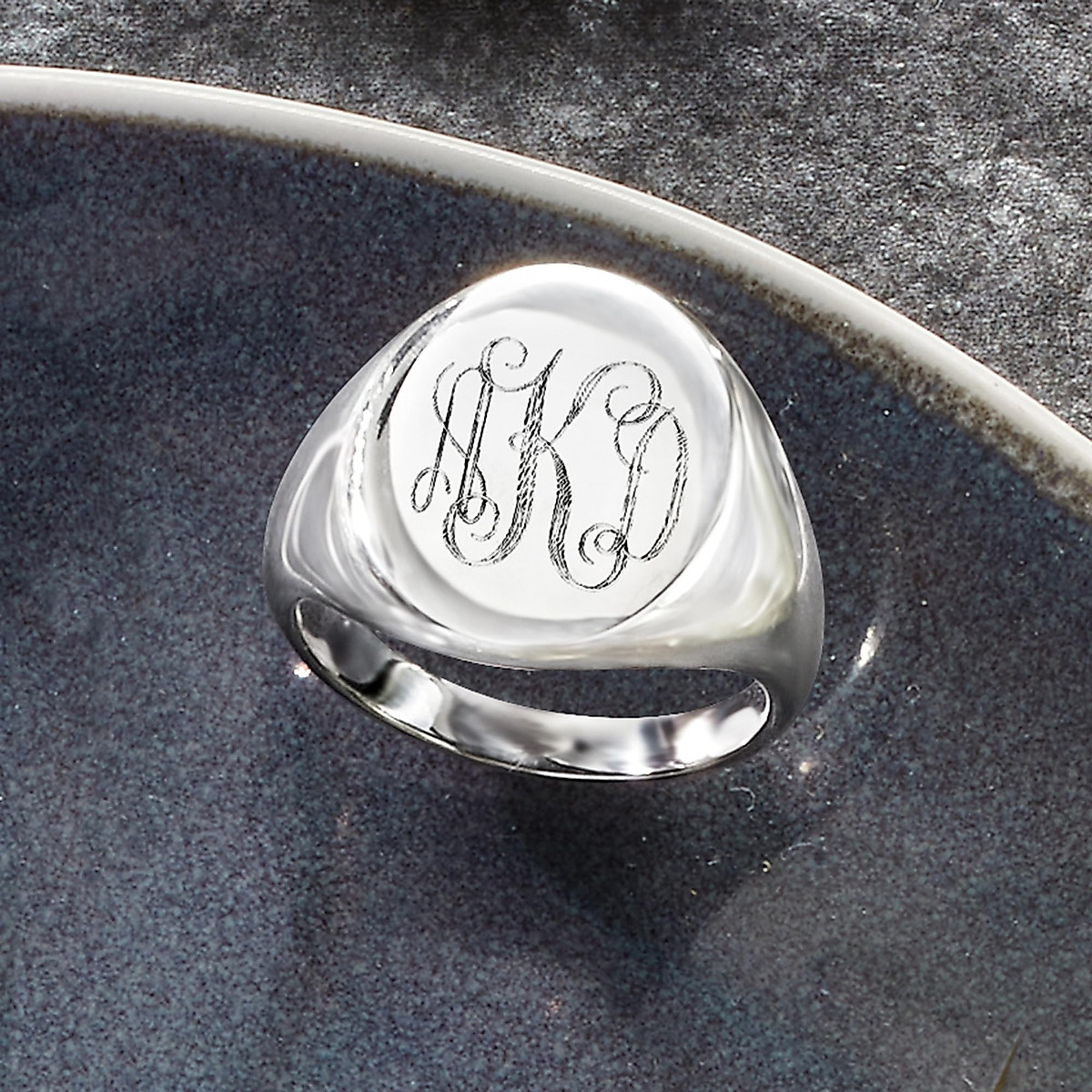 Ross-Simons Monogram - Sterling Silver Signet Ring. Size 7