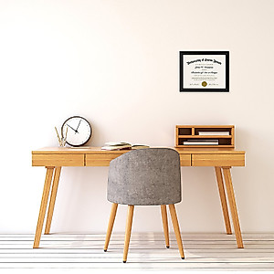Americanflat 8.5x11 Diploma Frame in Black with Shatter Resistant Glass - Horizontal and Vertical Formats for Wall and Tabletop