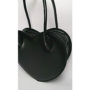 GK-O Fashion Women Heart Shaped Bag Lolita Handbag Clutch Purse Wallet PU Handbag (Black)