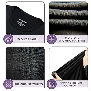 Rocky Thermal Underwear for Men (Long Johns Thermals Set) Shirt & Pants, Base Layer (Black - Standard Weight/Large)