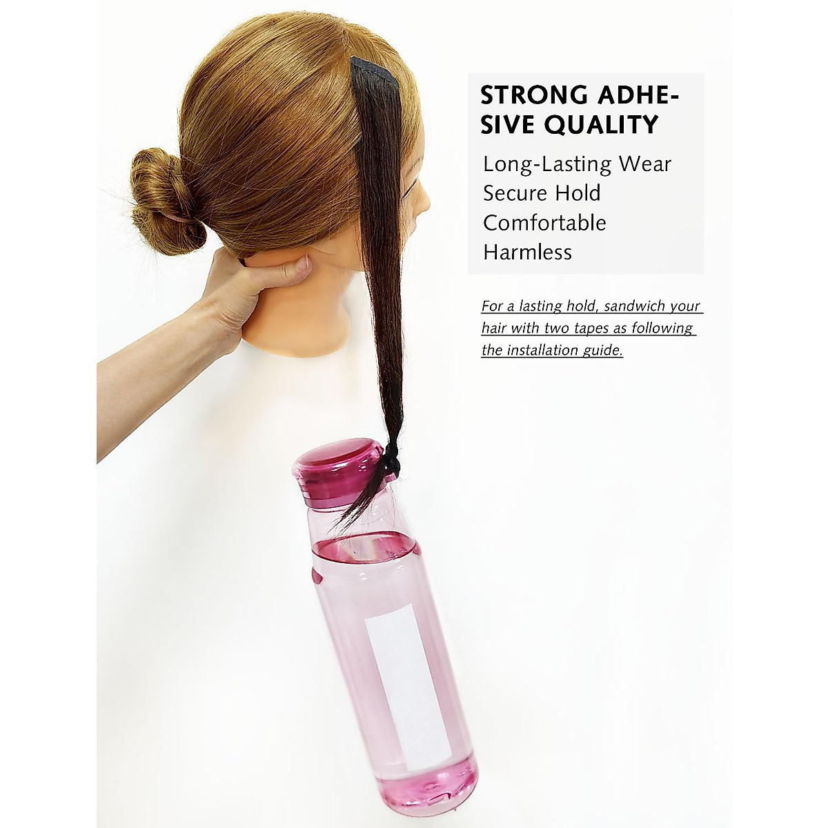 ROSEBUD Tape in Hair Extensions REMY Human Hair, Secure Skin Weft Hair Extensions Seamless 40g/Pack 20Pcs 10 Inch Jet Black Natural