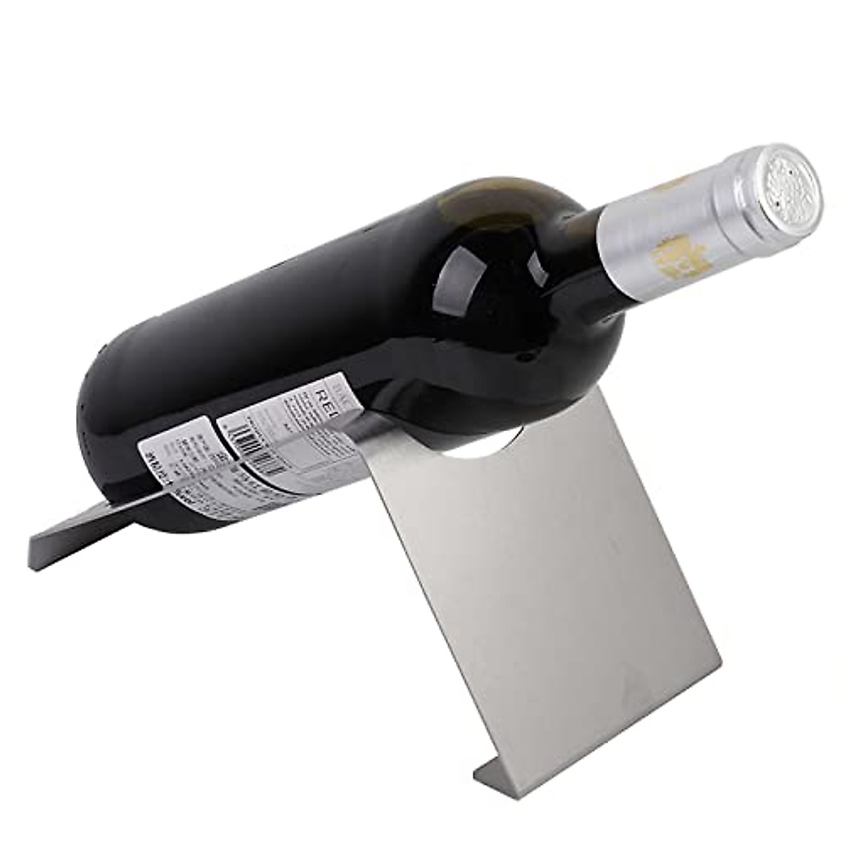 Wine Holder,Stainless Steel Single Wine Bottle Rack Wine Storage Holder Red Wine Display Stand for Kitchen Pantry Cabinet Bar