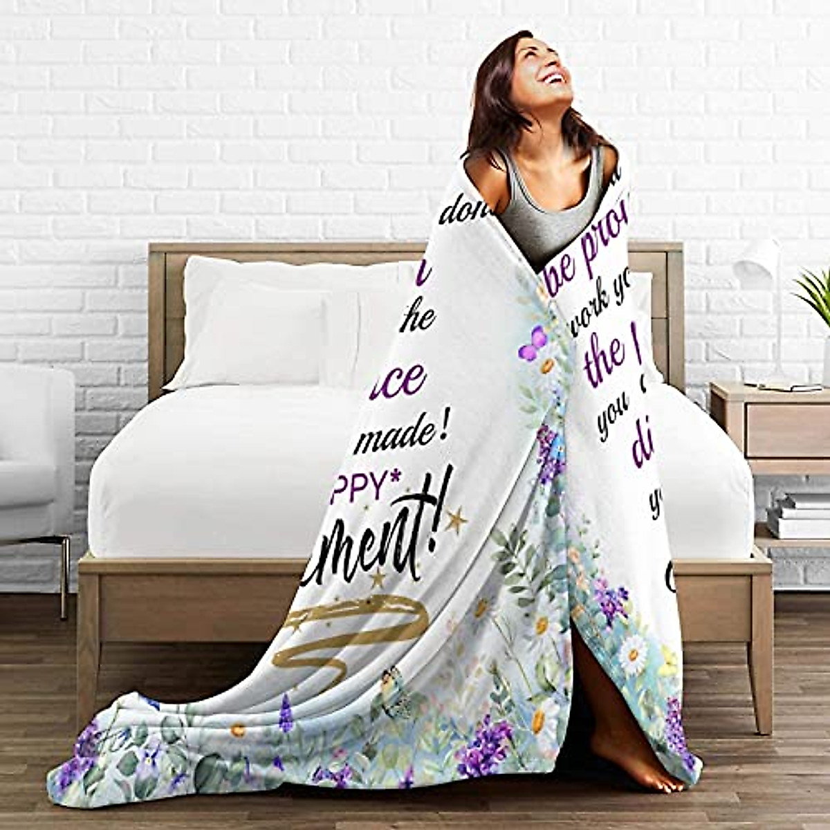 Retirement Gifts for Women Men 2021 Happy Retirement Ultra-Soft Throw Blankets Flannel Blanket for Bedding Sofa (Retirement 1, 60"x50")