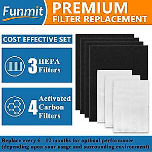 HPA300 HEPA Filter Replacement for Honeywell HPA300 Series Air Purifiers HPA300, HPA300VP, HPA304 HPA3300, HPA5300, Replace HRF-R3 (3 Ture HEPA R Replacement Filter + 4 Activated Carbon Pre-Filter)