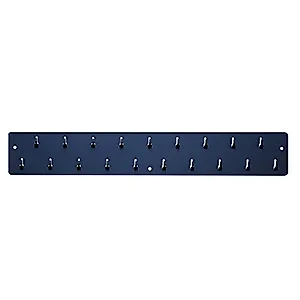 Industrial Key Rack, Powder Coated Steel, 19 Hooks, Keeps Keys, Time Clock Badges and Other Items Organized and Easily Accessible, Black