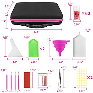 Bofoho Diamond Art Painting Storage Case - 60 Slots Diamond Art Painting Accessories and Tools, Portable Diamond Art Shockproof Jars Organizers Jewelry Storage Box