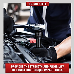 PGROUP 8 PCS 1/2 Inch Drive Allen Impact Socket Set, SAE Hex Socket 1/4" to 3/4", Master Impact Grade Cr-Mo Steel with Heavy Duty Storage Case