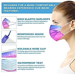 Supsiah 100PCS Face Mask Disposable 3 Ply , Individually Packaged, for Adult Protection Breathable (Color Contrast)