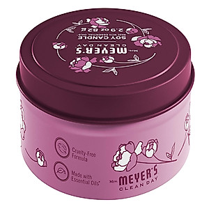Mrs. Meyer's Soy Tin Candle, 12 Hour Burn Time, Made with Soy Wax and Essential Oils, Peony, 2.9 oz