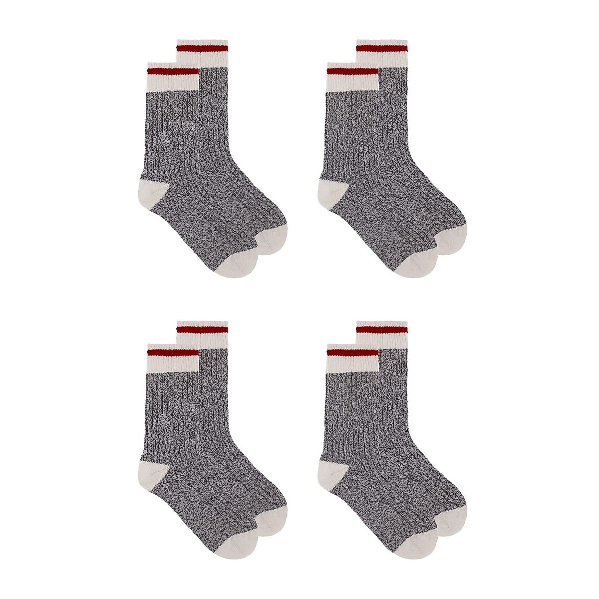 Great Northern Men's Grey Winter Boot Socks | Size 10-13 (Grey (4 Pairs))