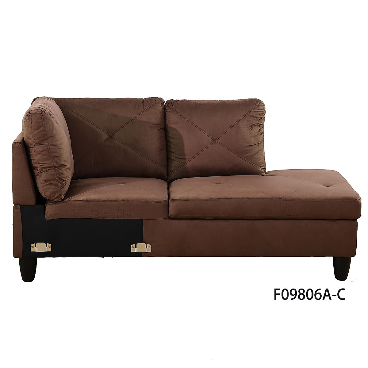 EMKK L-Shape Sectional Sofa with Storage Ottoman, 4-Seat Couch with Chaise Fabric Upholstered for Living Room, Apartment, Office