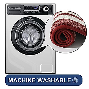 COSY HOMEER Kitchen Rugs Non-Slip 20" x30/20 x48 Inch Thick Polypropylene Standing Mat for Home Machine Washable, Red Frame