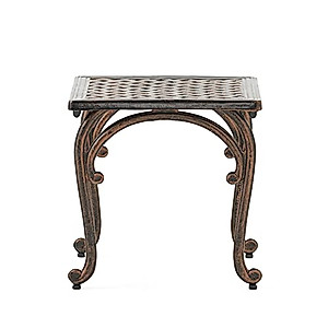 Christopher Knight Home Mckinley Outdoor Cast End Tables, 2-Pcs Set, Shiny Copper