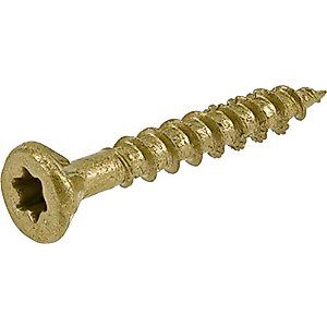 Power Pro 48594 Wood Screws, #8 x 1-1/4", Premium Outdoor Deck Screws, Rust Resistant, Epoxy Coated Bronze, 1Lb Box, 242 Pcs