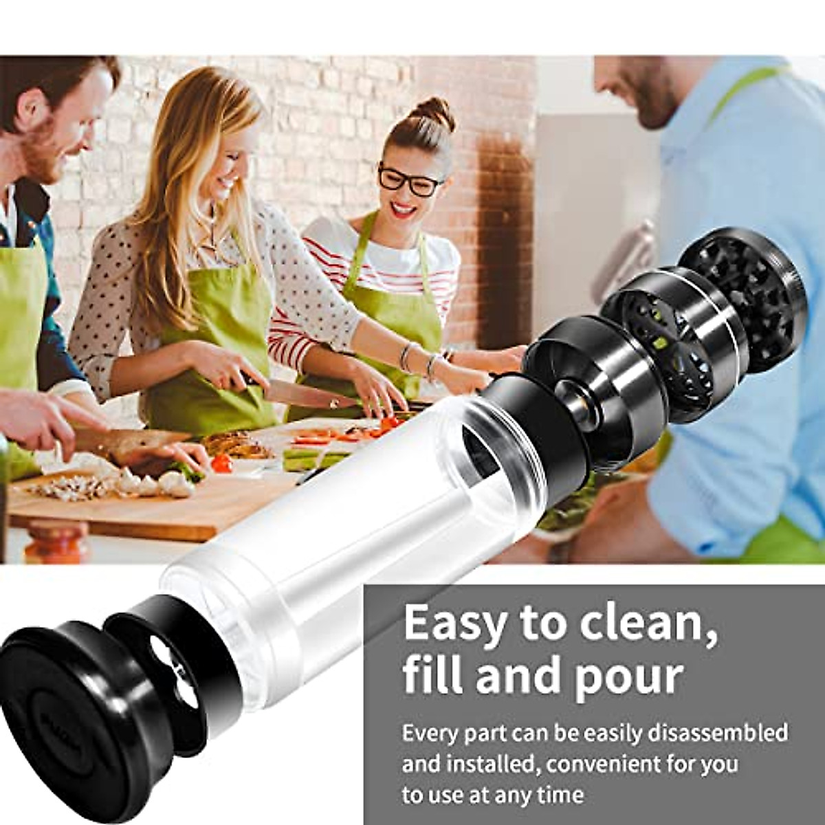 Herb Grinder All-in-one, Kitchen Spice Grinder, Black