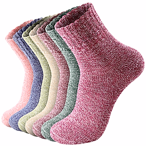 Pleneal Wool Socks for Women - 7 Pairs Womens Wool Socks Winter Warm Wool Socks Men Cozy Knit Socks Boots Socks for Women