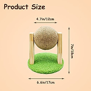 BNOSDM Rabbit Scratch Toy Natural Sisal Wood Rabbit Scratching Ball Toy Bunny Scratcher with Ball for Indoor Rabbits Bunnies Kittens Ferrets Chinchillas Small Animals (Small)