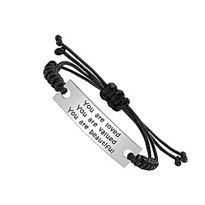 ABNTY Inspirational Gifts for Women Bracelet, You Are Love You Are Valued You Are Beautiful, Inspirational Bracelet