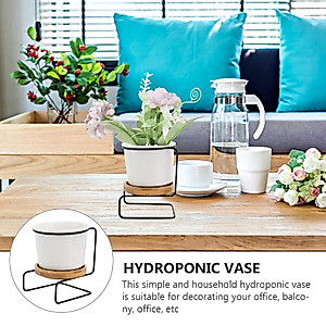 1set Household Container Decorative Pottery Ornament Rack Art Base Planter Desk Air Implement Ceramic Terrarium Metal Arrangement Vase Cacti Wall Idea with Bonsai Iron