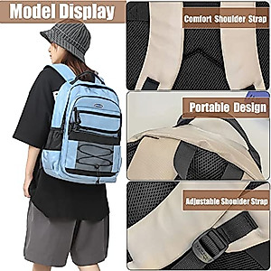 SAISEA Versatile Waterproof Backpack for Men,Women & Teens - Lightweight Travel Rucksack with Laptop Pocket - Causal Bookbag Computer Bag for College,Sports,Gym & Hiking-Stylish and Functional,Black