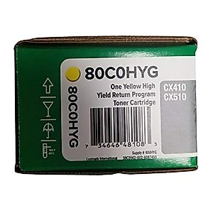 Lexmark High Yield Yellow Return Program Toner Cartridge for US Government, 3000 Yield (80C0HYG)