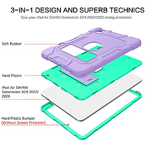 BENTOBEN iPad Air 5/4 Case, 10.9" Tablet Cover with Kickstand, Pencil Holder, Magnetic Closure for Kids, Purple