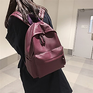 DINGZZ Fashion Women Backpack Soft Leather School Bag Teenage Girls Boys Travel Double Shoulder Bags (Color : E, Size : 30 * 16 * 40CM)