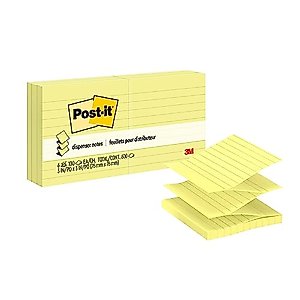 Post-it Pop-up Notes 3x3 in, 6 Pads, America's’s #1 Favorite Sticky Notes, Canary Yellow, Clean Removal, Recyclable (R335)