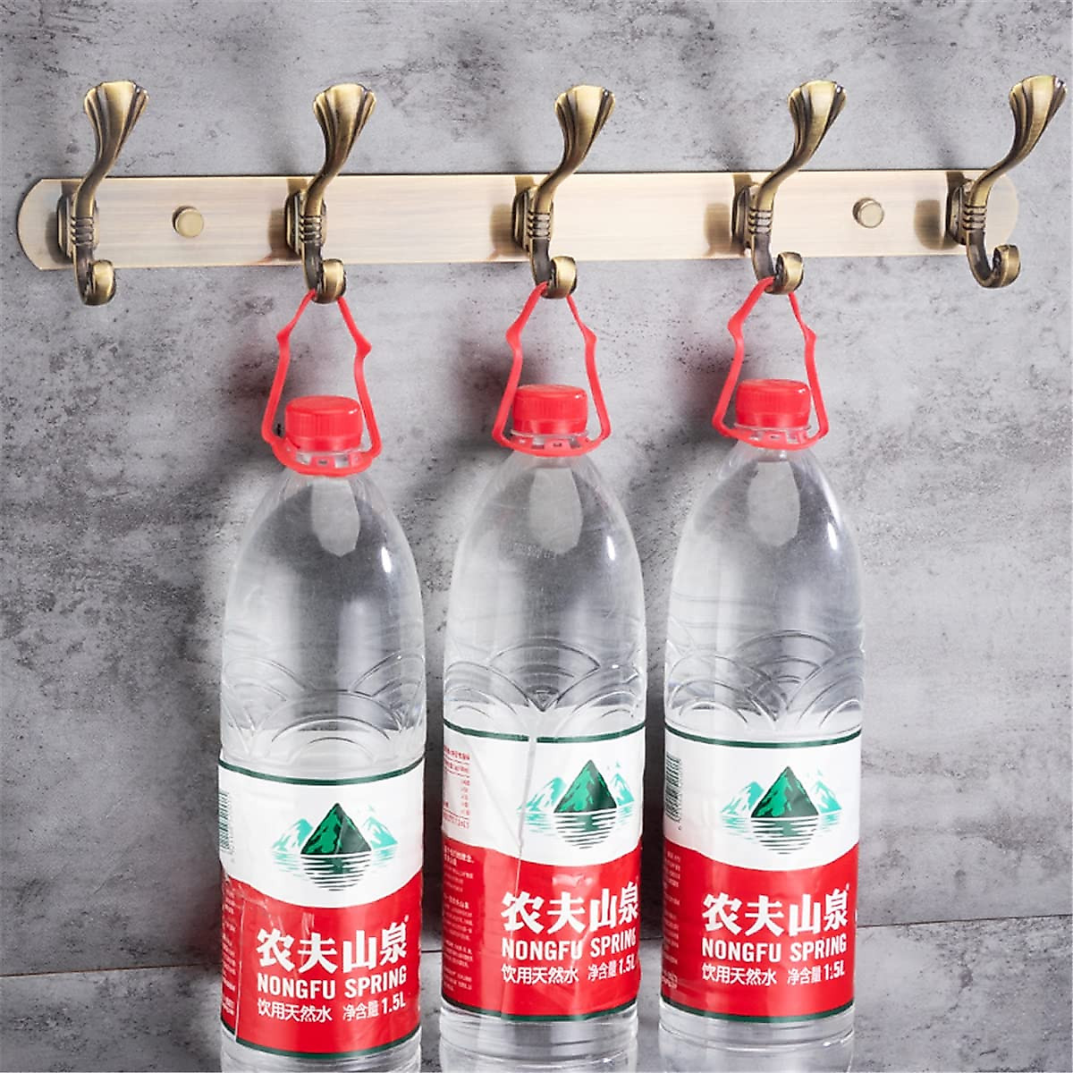 Flybath Coat Rack Wall Mount with 4 Hooks for Hanging Coat Hat Robe Towel Stainless Steel Antique Row Hook Rail, Brushed Bronze