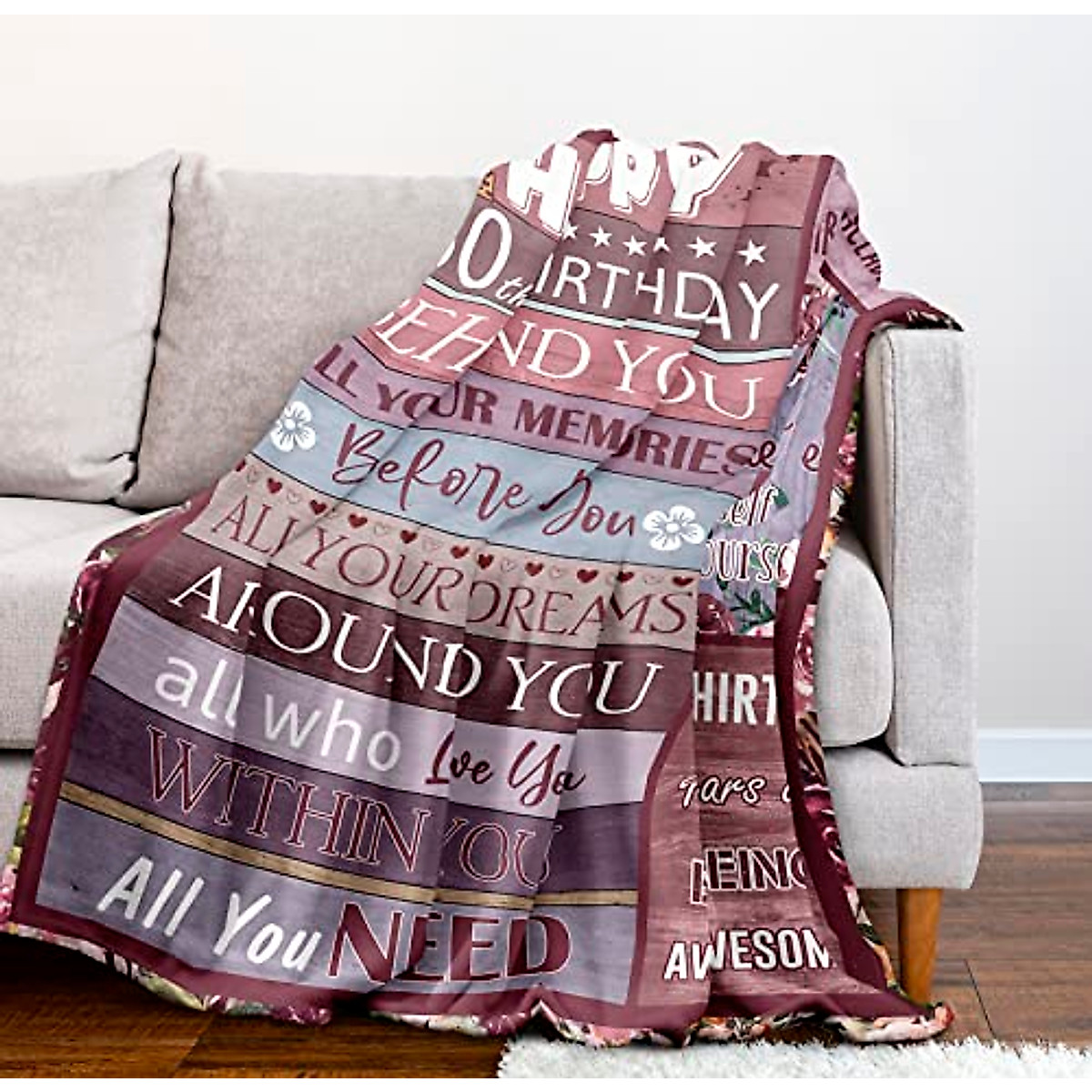 Best 30th Birthday Gifts for Her - Happy 30th Birthday Gifts for Women - Gifts for 30th Birthday Woman - Birthday Gift Ideas for Women 30th - 30th Birthday Decorations for Women Blanket 50" x 60"
