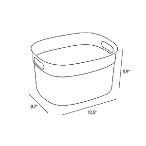 Curver Set of 8 Purl Small Decorative Plastic Organization and Storage Baskets Perfect Bins for Home Office, Closet Shelves, Kitchen Pantry and All Bedroom Essentials, 6.3QT/ 6L, White, 8 Count