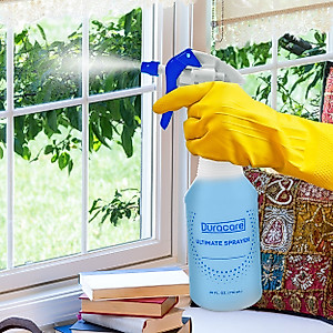 Duracare Plastic Heavy Duty Leak Free Trigger Spray Bottles with Adjustable Nozzle and Measurements - For All Purpose Cleaning Solutions, Plants, Mister, Household and Commercial Use (Set of 3, 24oz)