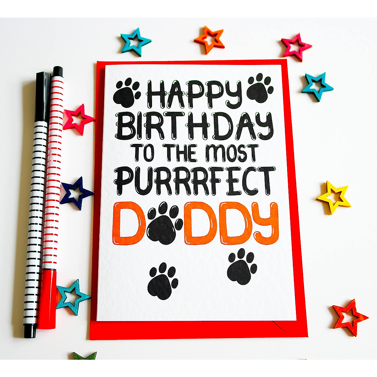 Happy Birthday Card From The Cat, To The Most Purrrfect Daddy For Cat Lover Dad