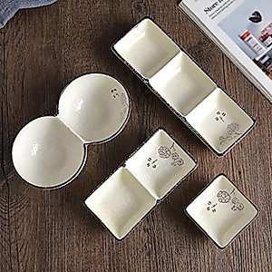 OUSIKA Ice Cream Porcelain Bowl-Snack Bowl Dessert Salad Bowl for Microwave Oven Dishwasher Refrigerator 4 Pieces Plates