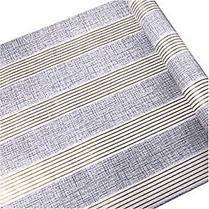 HOYOYO 17.8 x 78 Inches Self-Adhesive Shelf Liner, Self-Adhesive Shelf Liner Dresser Drawer Paper Wall Sticker Home Decoration, Grey Stripe