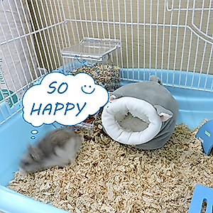 WishLotus Hamster Bed, Mini Soft and Warm Hamster House Cute Non-Slip Hamster Sleeping nest Small Animals Bedding House for Dwarf Hamsters, Mini Hedgehogs and Small Pets (Grey)