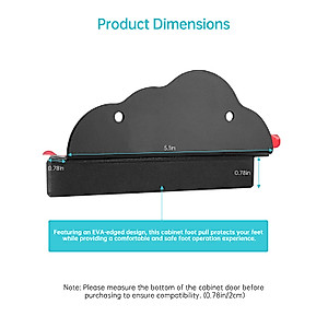 Cabinet Foot Pull for Trash Drawer - Foot Pull for Trash Cabinet Drawer - Hands-Free Design for Full Overlay Cabinet Doors - Durable Carbon Steel with EVA Padding