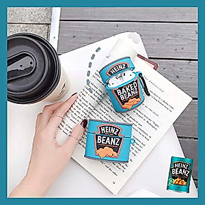 Generic for Airpods Silicone Case Funny Cover Compatible Apple Airpods 1&2[Best Gift for Girl Boy] for Kids Girls Teens Boys Character Skin Keychain Airpod - Tomato Sauce Baked Beans